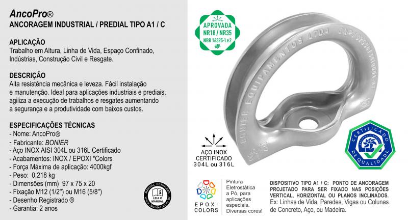 PONTOS DE ANCORAGEM PARA TRABALHO EM ALTURA - Bonier - EQUIPAMENTOS DE ...
